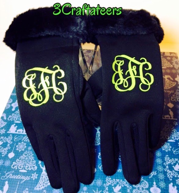 3Craftateers: Vinyl Projects: Monogrammed Gloves