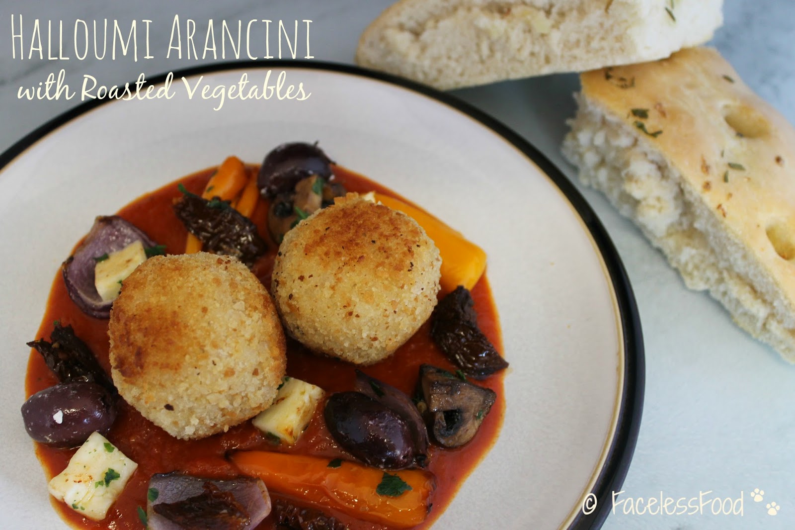 We Don't Eat Anything With A Face: Halloumi Arancini with Roasted ...