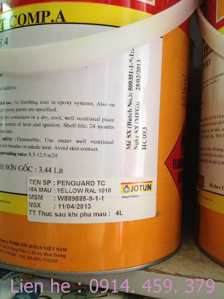 Đại Lý Sơn Epoxy Jotun : Cần mua sơn Penguard Topcoat Màu Vàng Ral ...
