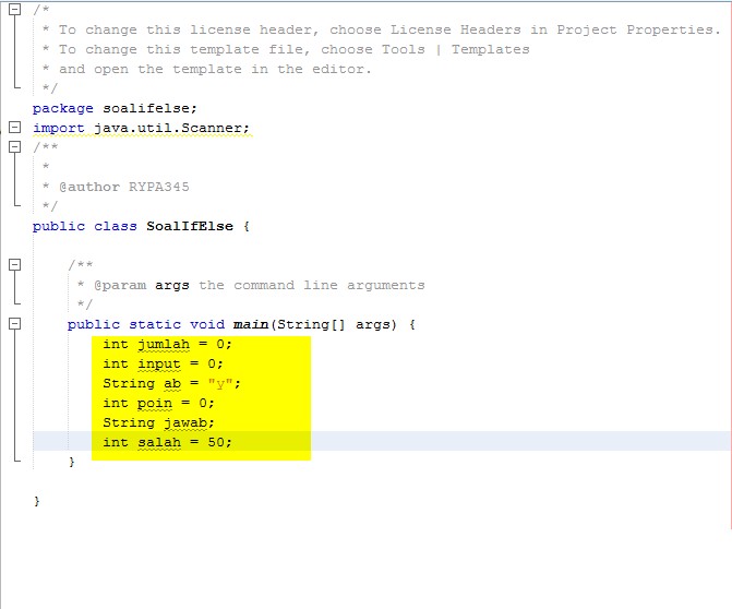 Penerapan Metode Percabangan pada program Quis Java Netbeans