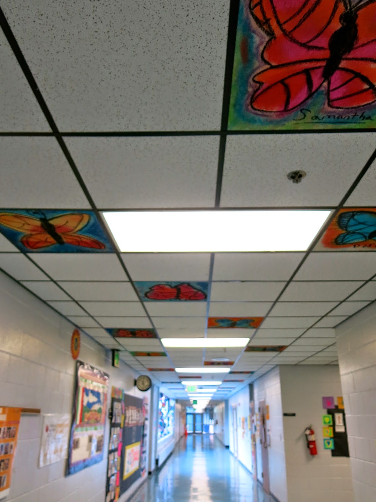 Cassie Stephens: In the Art Room: Fourth Annual Chalked Ceiling Tile Event!