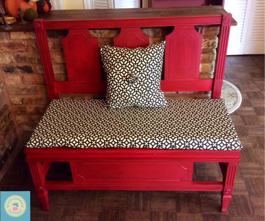 Wheelbarrow Cottage: RePurposed Headboard Bench - How To!!