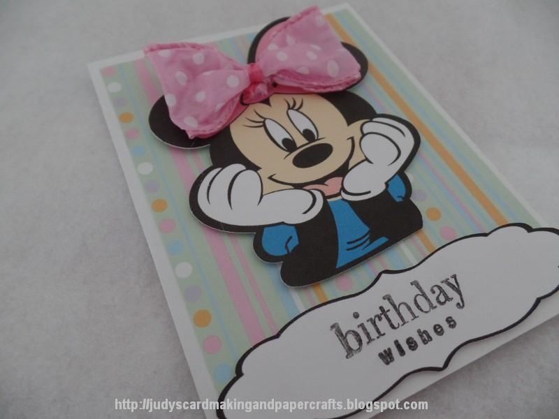 Judy's Handmade Creations: Minnie Mouse Birthday Wishes Card!