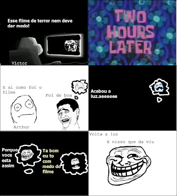 TIRINHAS MEMES: Terror no escuro