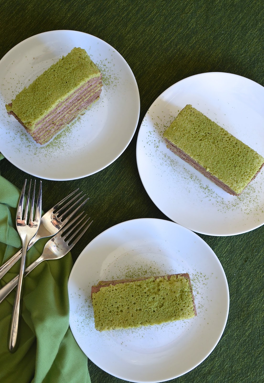 Playing with Flour: Matcha-almond sponge (multi) layer cake