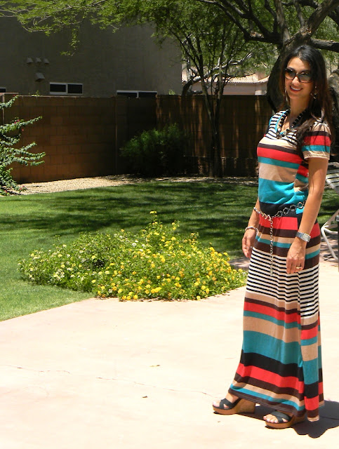 Love Always, Paola: SUPER FUN AND COLORFUL STRIPED MAXI DRESS