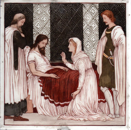 The Story of a House: Decorative tiles depict Arthurian legend