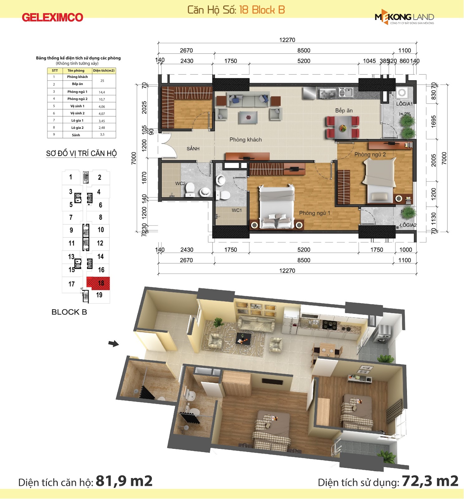 GEMEK TOWER : MẶT BẰNG TÒA B - GEMEK TOWER