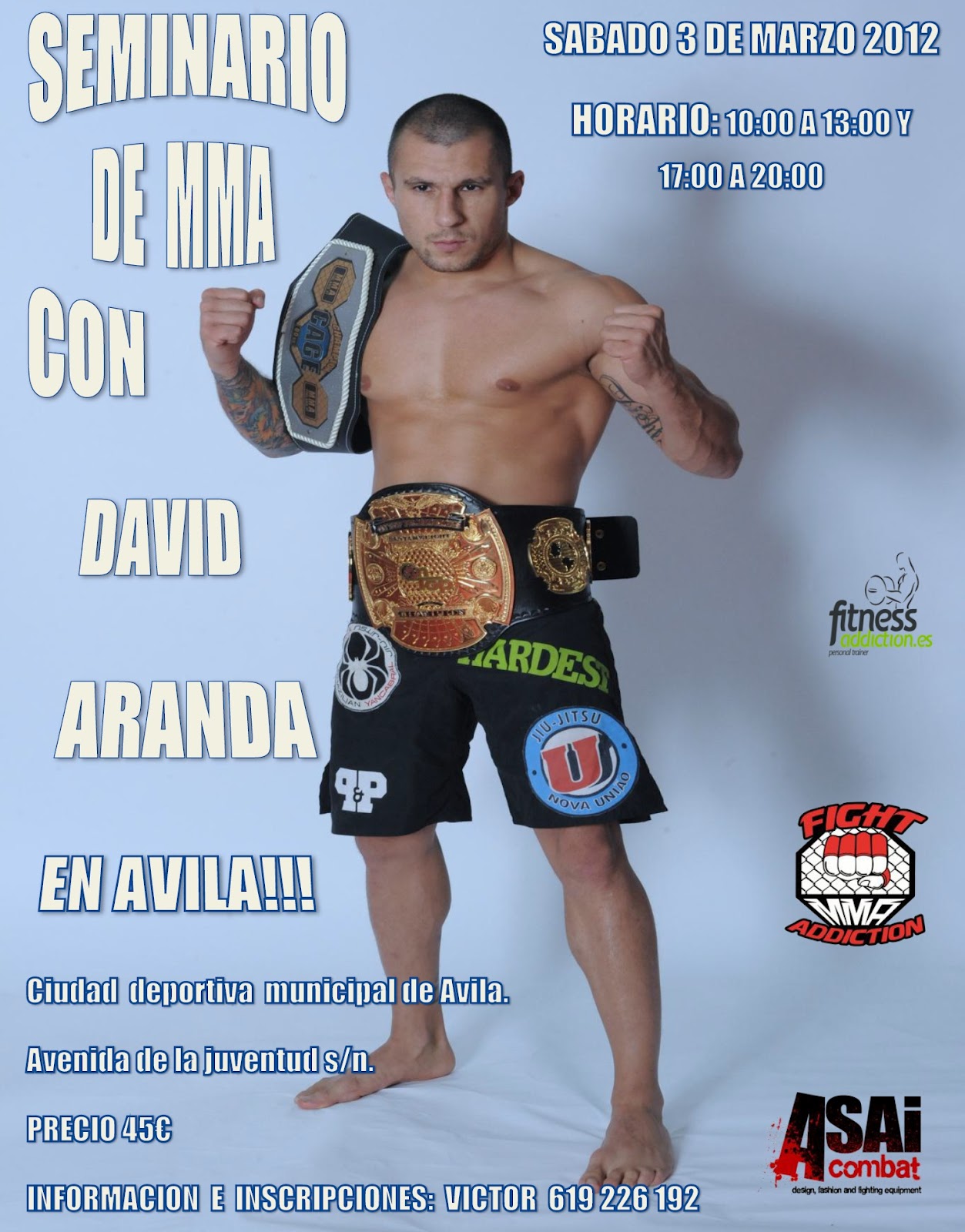 MMA Fight Addiction Ávila: Cartel Seminario de David Aranda en Ávila
