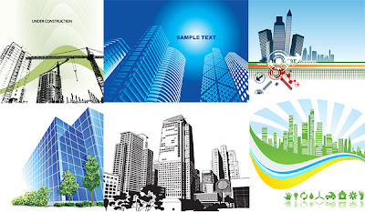 Vectores de edificios gratis para Illustrator - ciudad y rascacielos