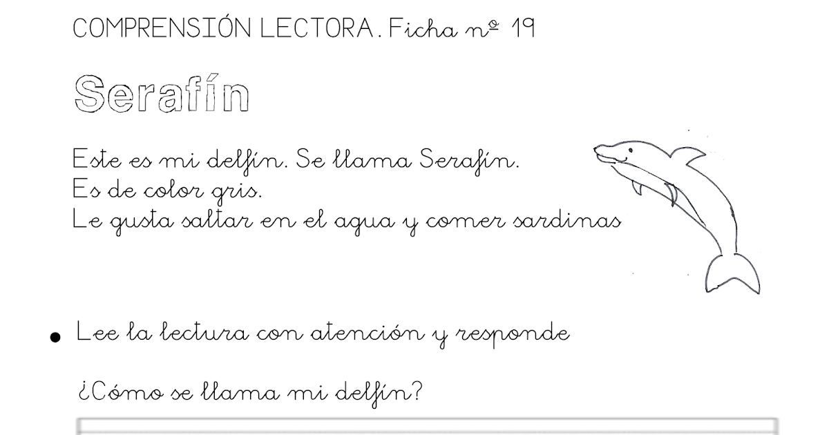 ¿Qué puedo hacer hoy?: Comprensión lectora: El delfín Serafín