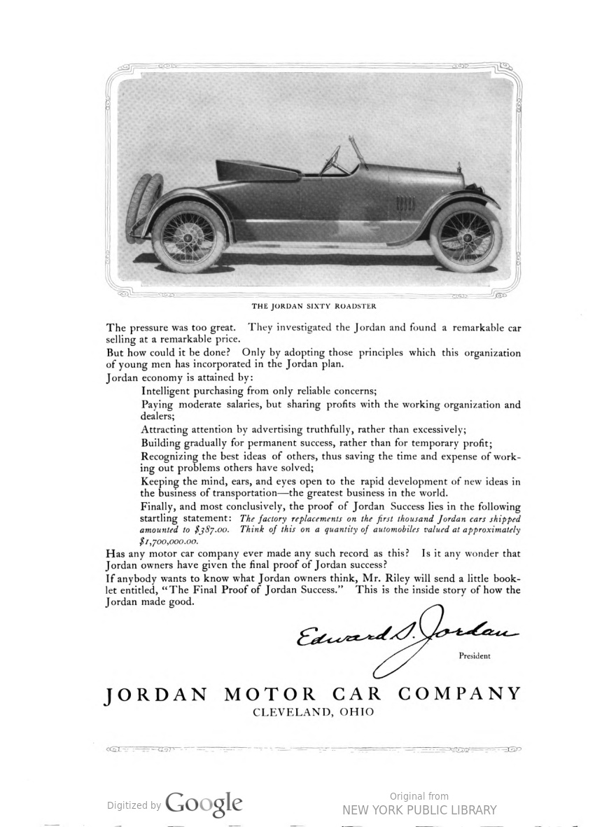 The Automobile and American Life: 1917: The Beginnings of the Jordan ...