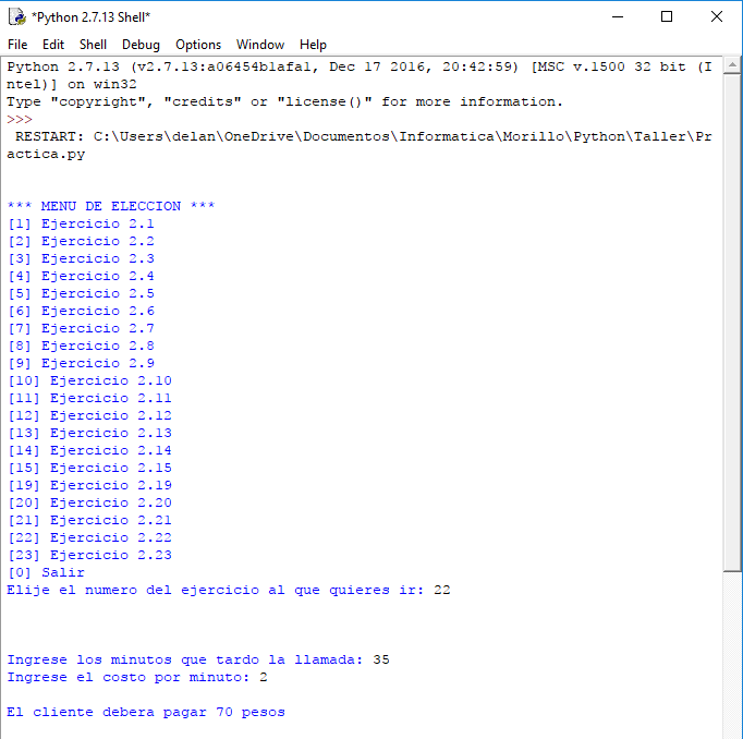 Programas en Python.