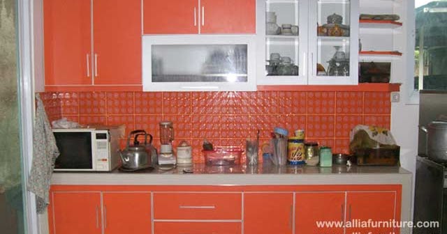 Kitchen set single line model orange - Allia Furniture