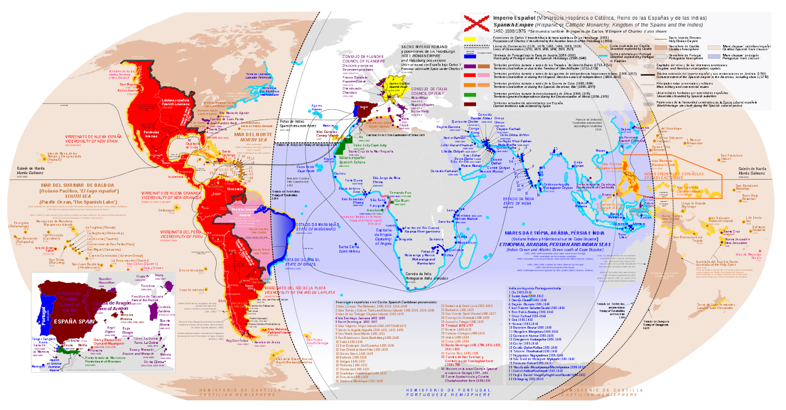 Tamerlane's Thoughts: Detailed map of Spanish empire