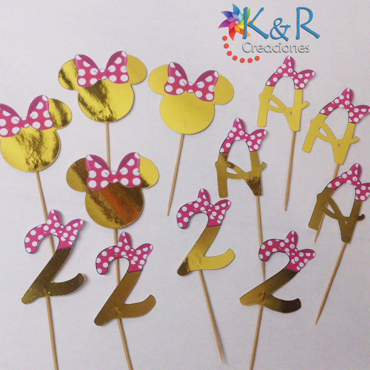 KyR Creaciones: Toppers de Minnie Gold