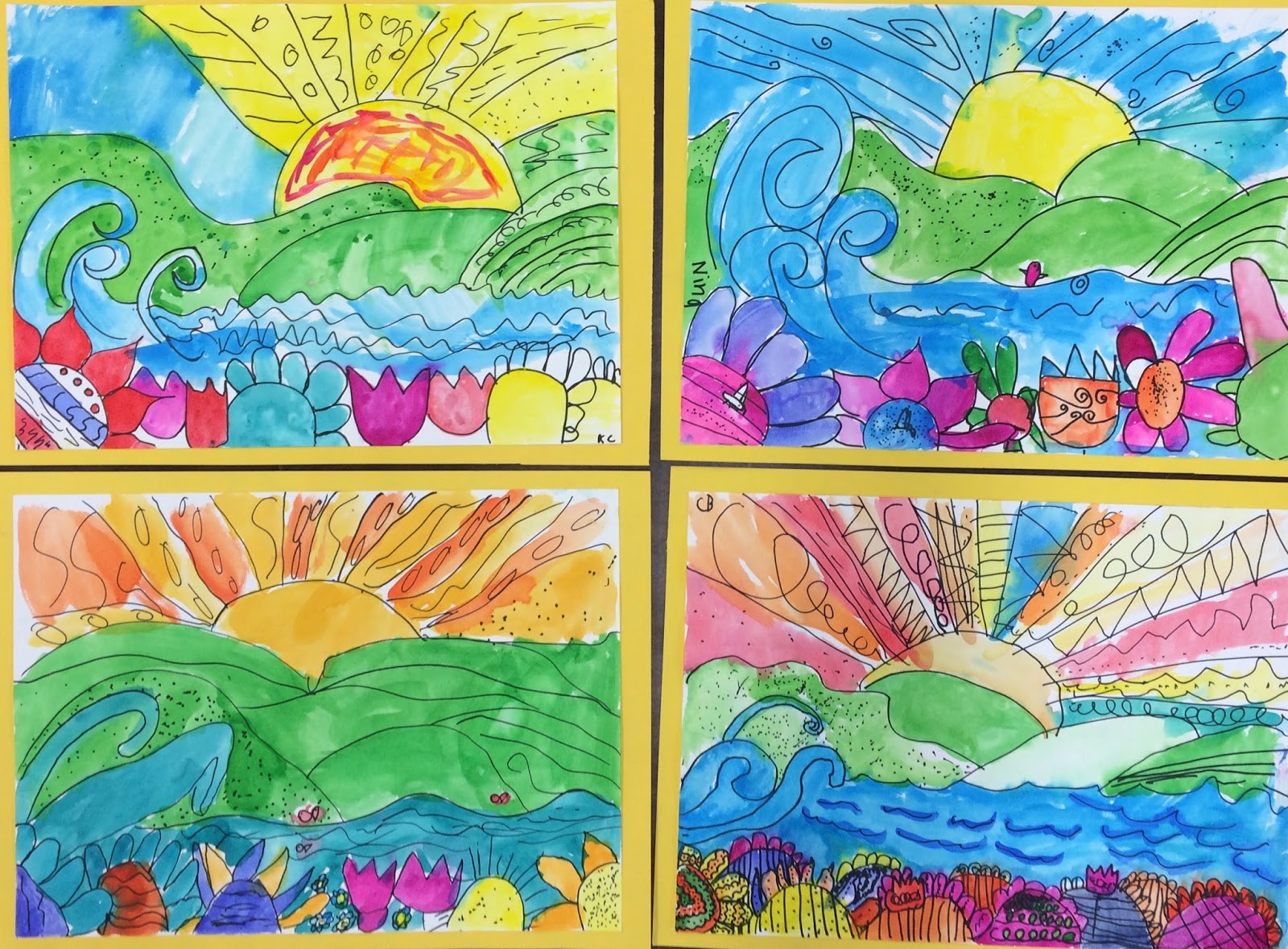 Mrs. Skinner's Art Room: 2nd & 3rd Grade: Water Color Landscapes