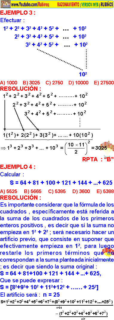 SERIES Y SUMATORIAS FÓRMULAS , MÉTODOS Y EJEMPLOS DE RAZONAMIENTO ...