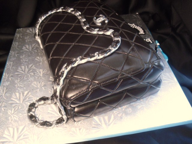 made FRESH daily: Black Chanel Handbag Cake!