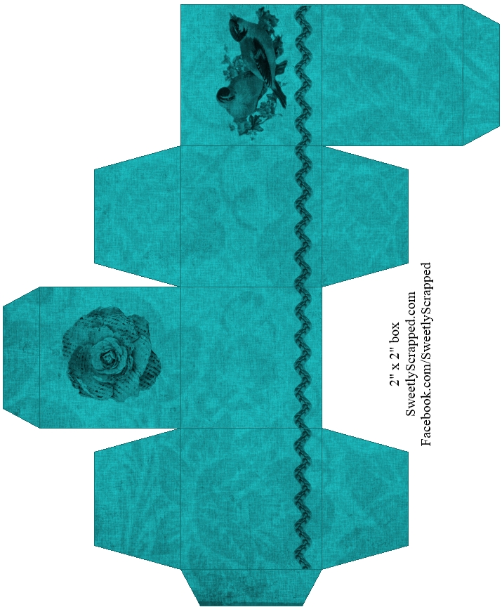 Sweetly Scrapped: Free Printable Favor Box, 2" x 2", Vintage Look