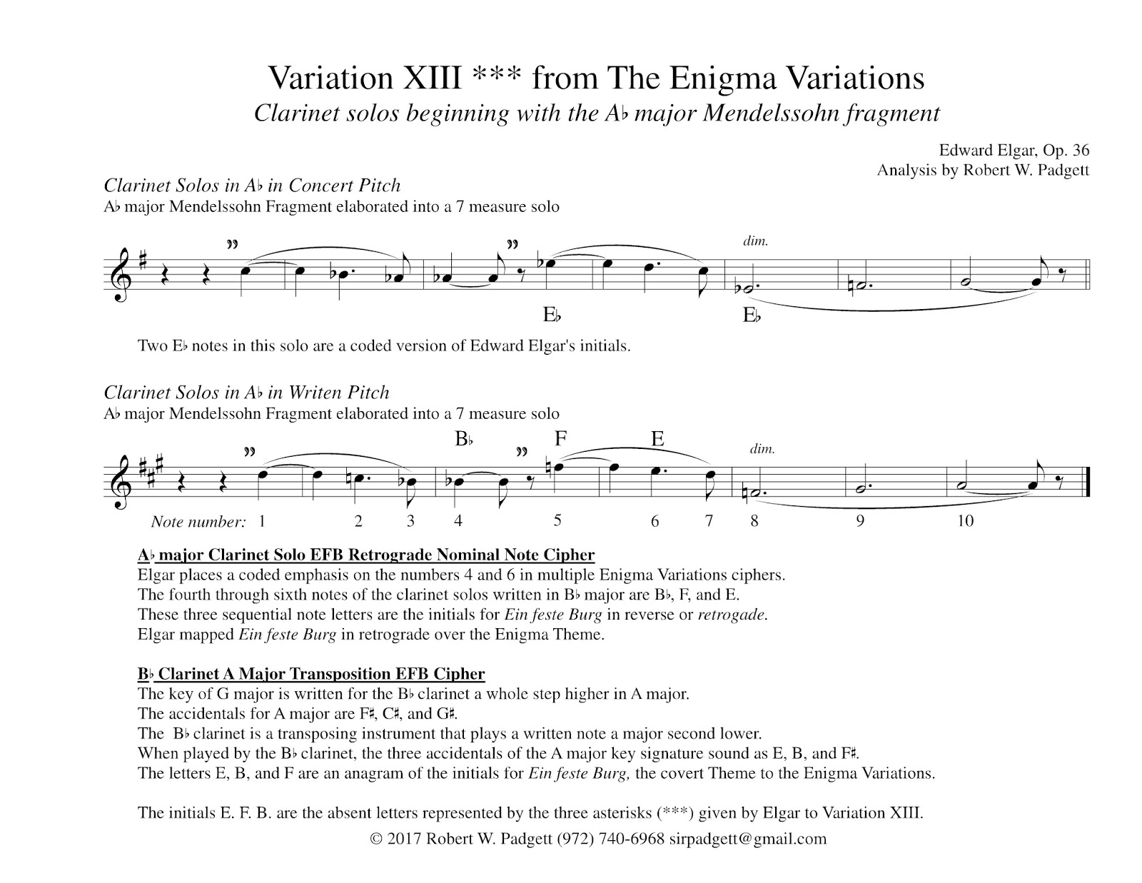 Elgar's Enigma Theme Unmasked