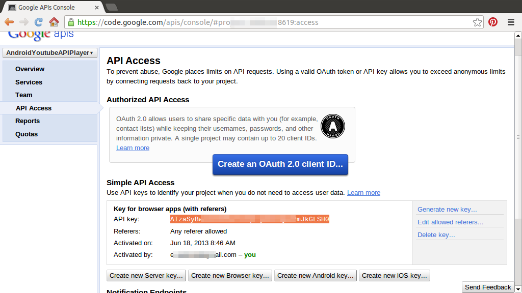 Android-er: Register your app using YouTube Android Player API and ...