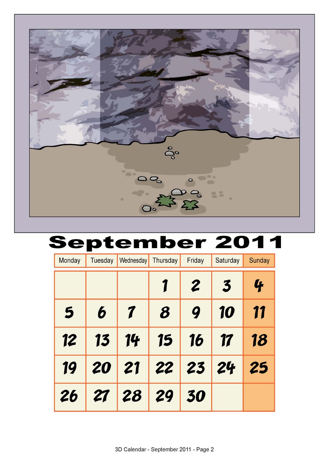 My Little House: Calendar for September 2011