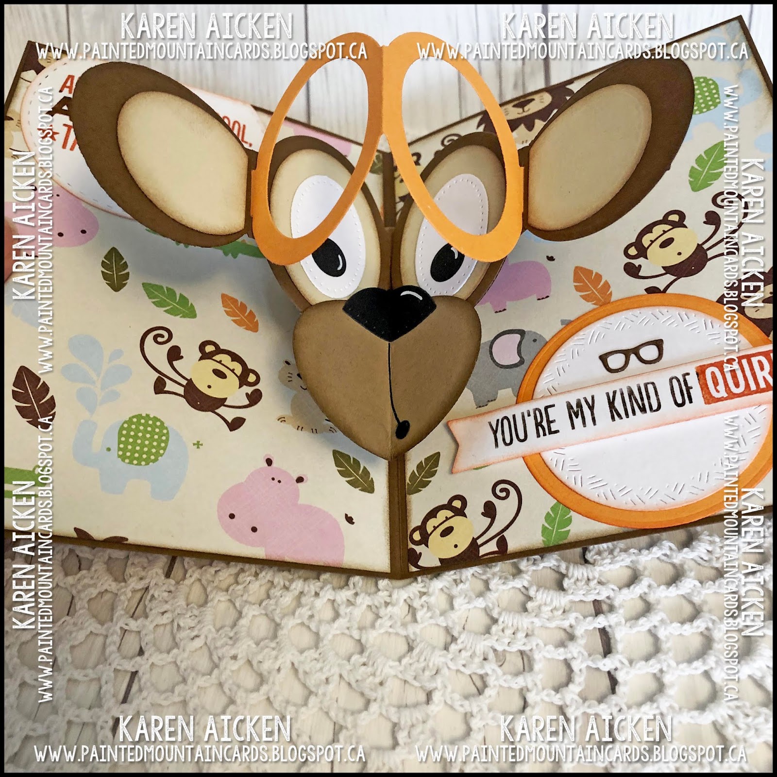 Painted Mountain Cards: Pop-Up Monkey Card