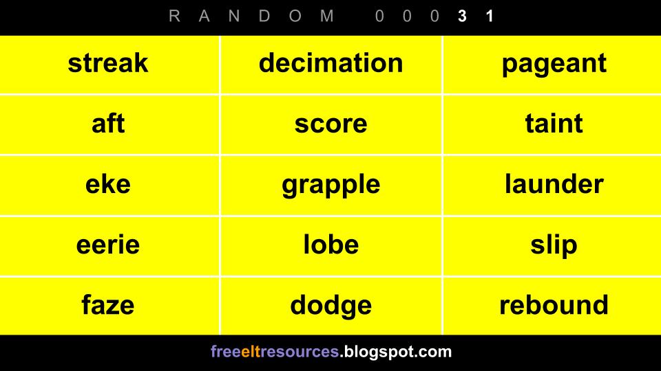 VOCABULARY: Random 00031