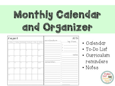 Polka Dot Lesson Plans: New and Improved Teacher Binder Calendar and a ...