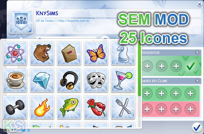 Download Mod Mais Ícones Para Club (More Icons for clubs) - The Sims 4 ...