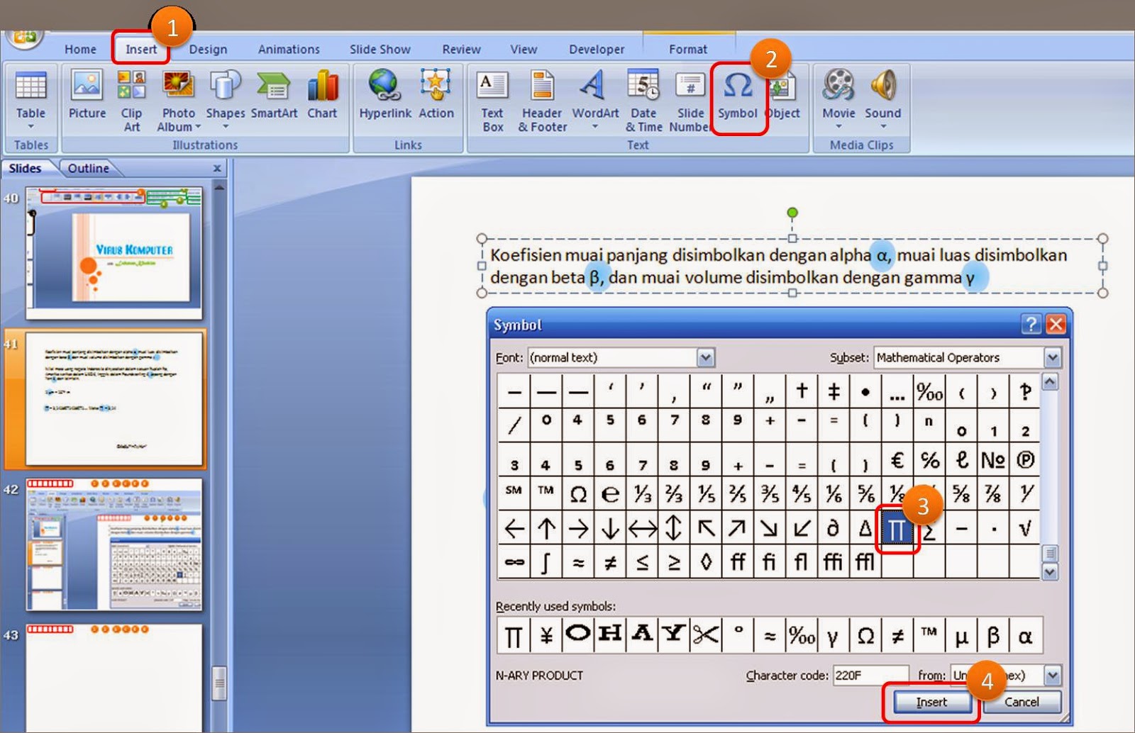 Menambah Simbol pada Powerpoint | Powerpoint Interaktif