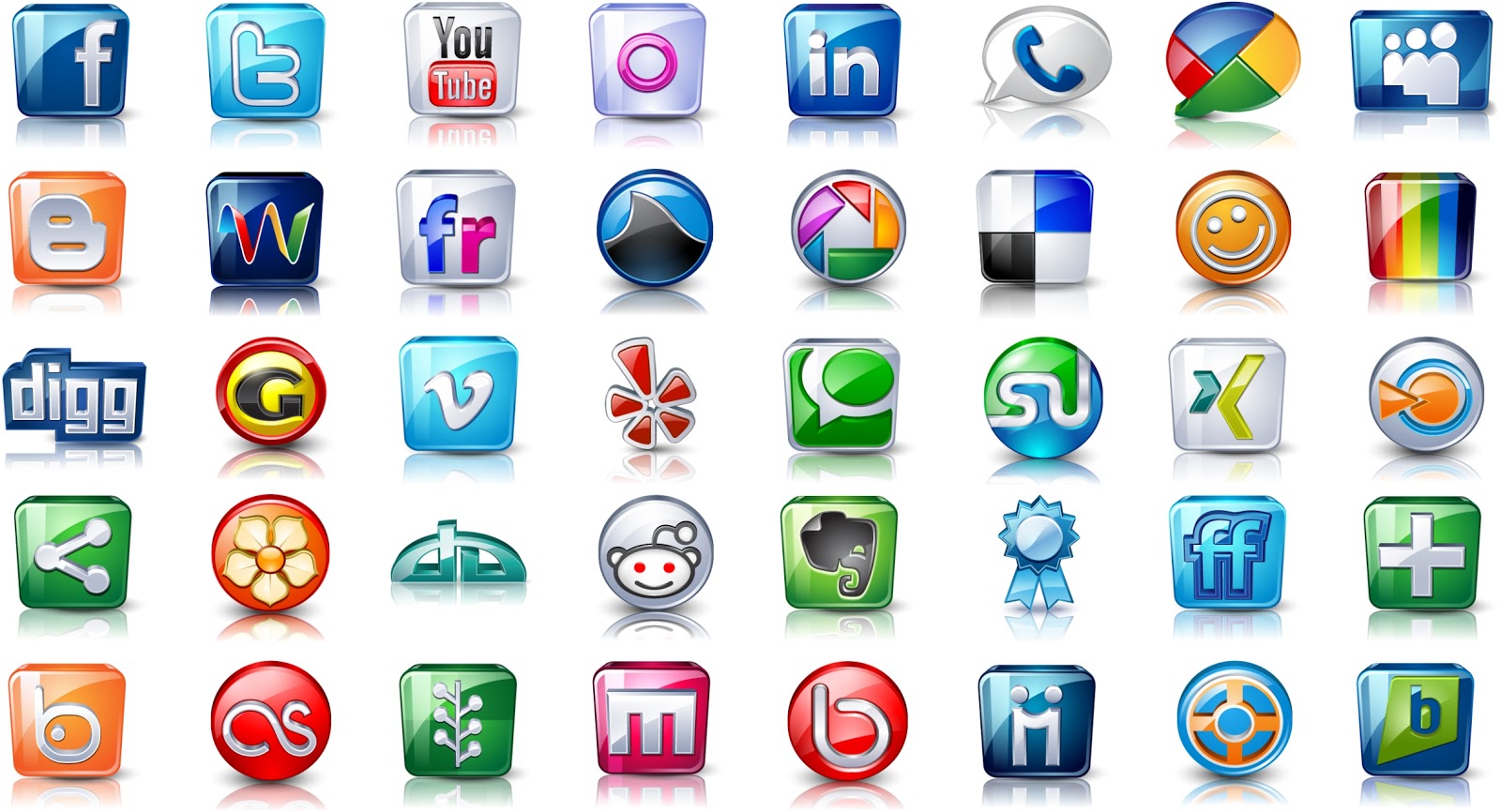 Cocorel: 40 ícones de redes sociais [.RAR | .CDR | .PSD]