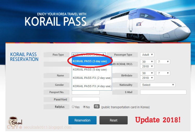 SEOUL CAFE eat...travel...coffee...and KOREA!: วิธีการจองตั๋ว KTX และ KR PASS ผ่านเว็บไซต์แบบละเอียด
