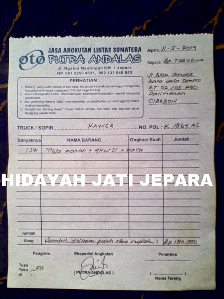 CARA PEMESANAN,BUKTI NOTA,DAN PROSES PENGIRIMAN - Toko Mebel Online ...