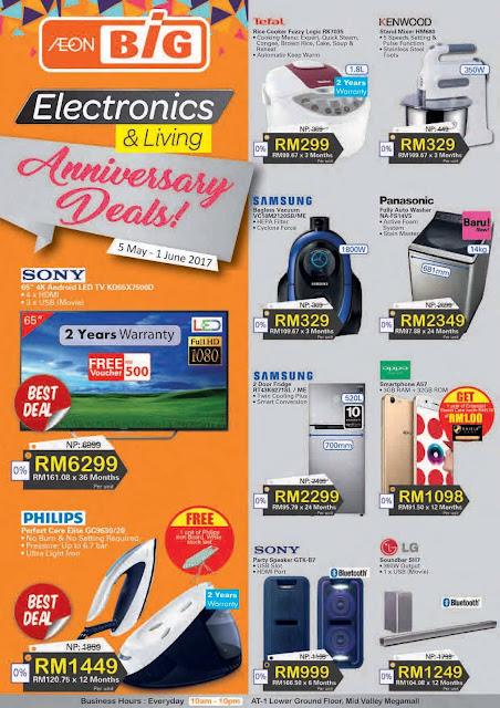 AEON BiG Electronics & Living Discount Deals Until 1 June 2017
