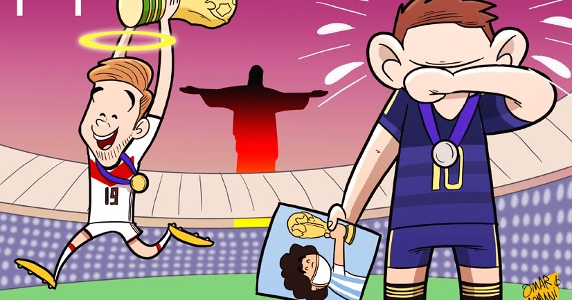 Omar Momani cartoons: Messi in tears as Gotze wins World Cup for Germany