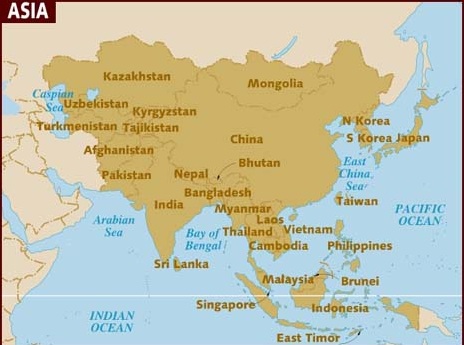 Map of Asia from Lonely Planet Maps