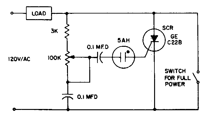 Half wave AC Phase Controlled Circuit Diagram