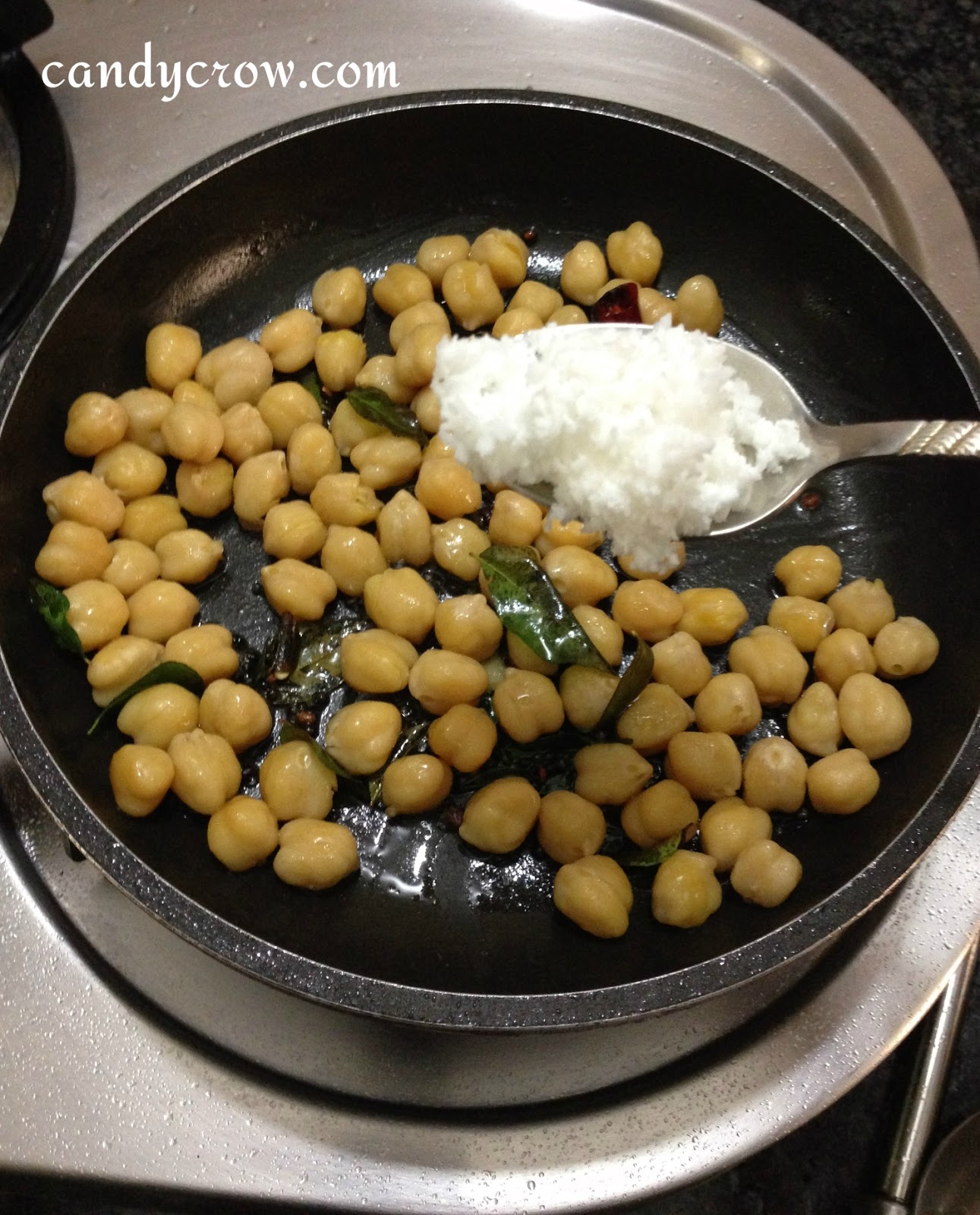 Channa Sundal Recipe | Chickpea Stir Fry - Candy Crow