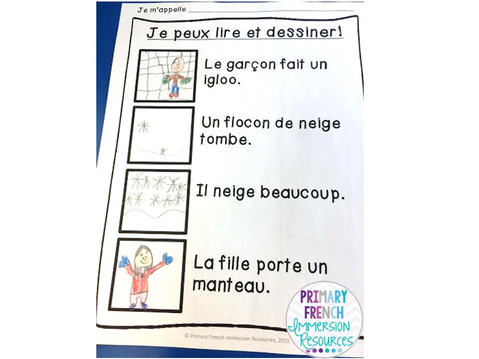 Winter reading and writing - Primary French Immersion Resources