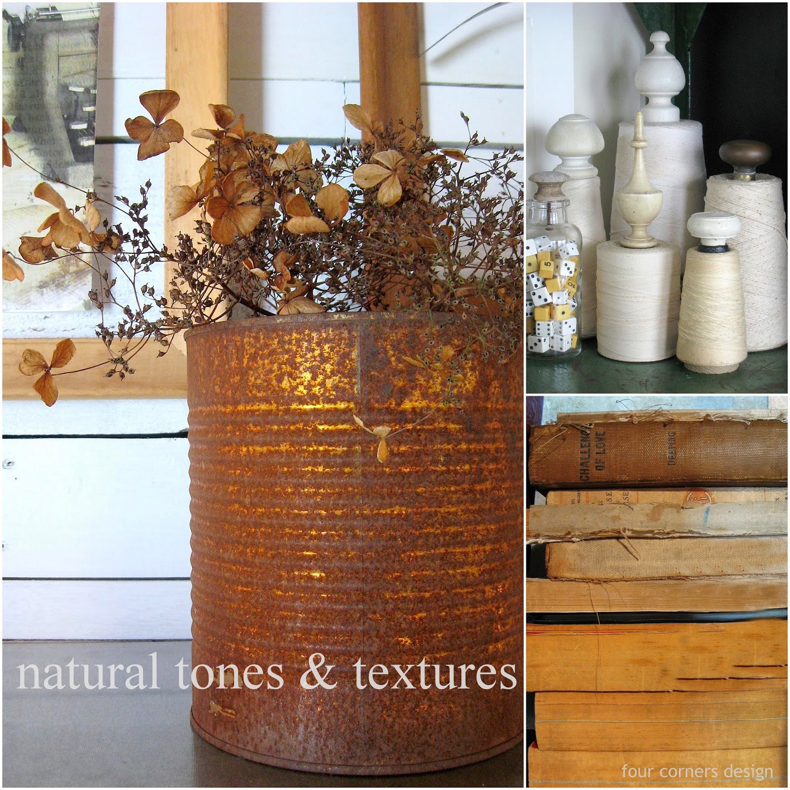 four corners design: color, texture, tone