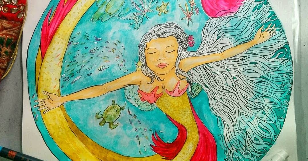 Drawing a Mermaid from an Aerial View (get it? Ariel *nudge*)