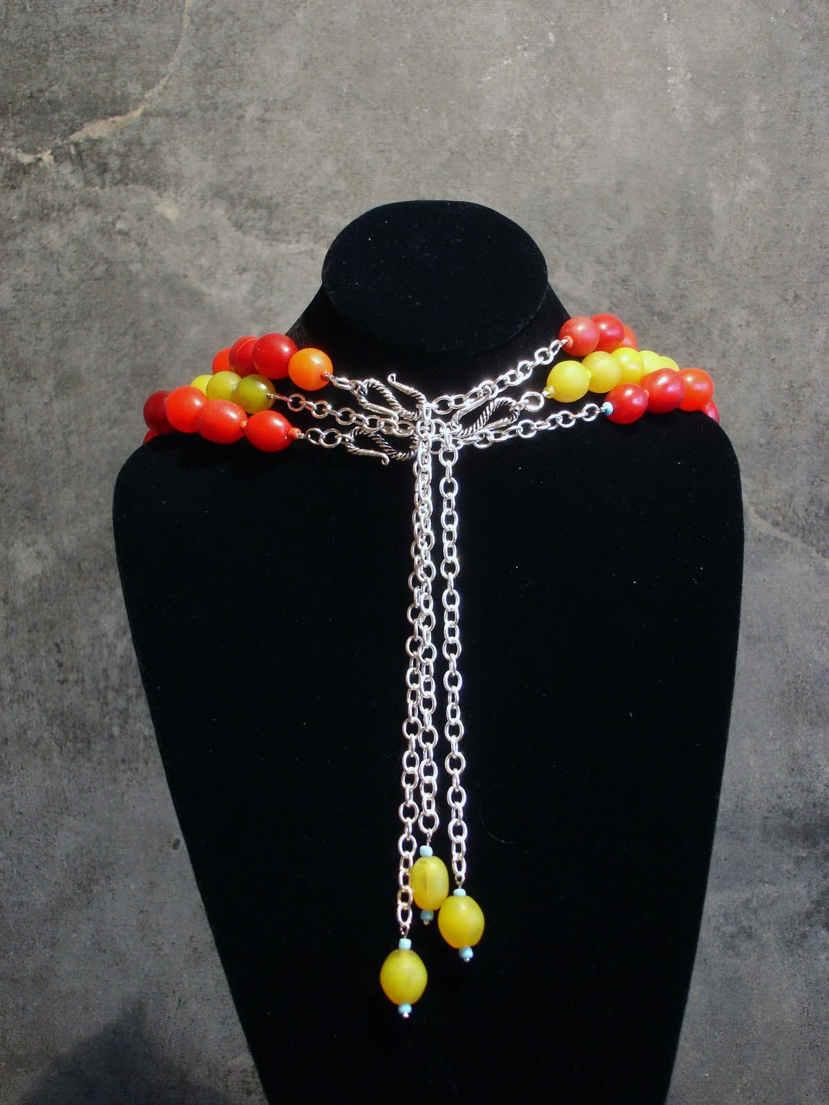 La Calavera Beads: Fulani Bead and Brass necklace