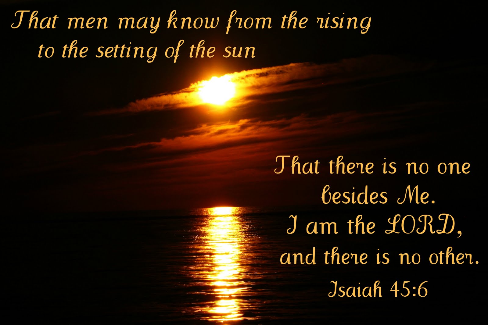Reflections of Glory: Isaiah 45:6