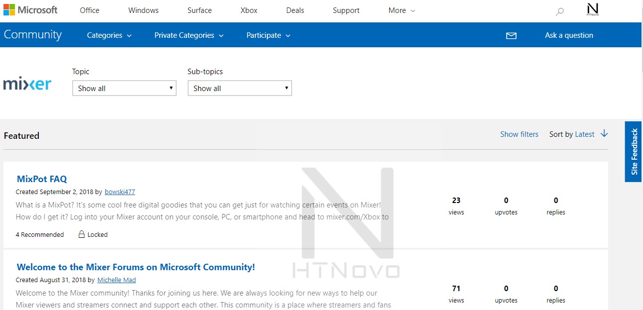 Nuovo Forum: anche Mixer ha la propria sezione in Microsoft Community