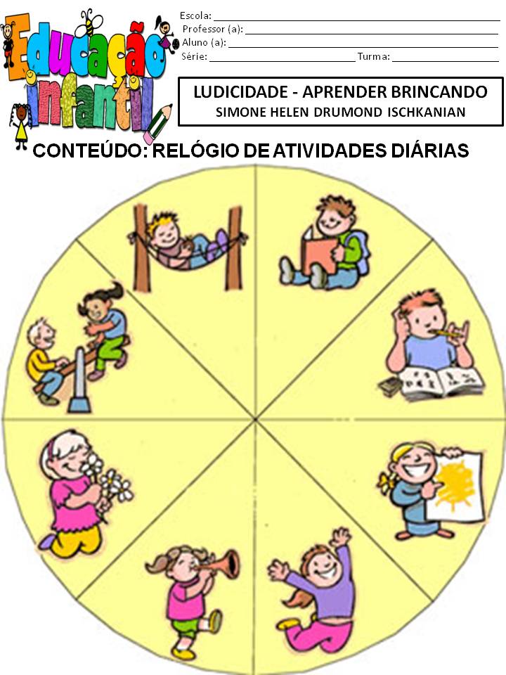 Simone Helen Drumond : RELÓGIOS DA ROTINA DIÁRIA NA ESCOLA E EM CASA