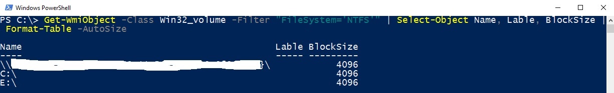 Database Administrators World Disk Block Size With Powershell 0173