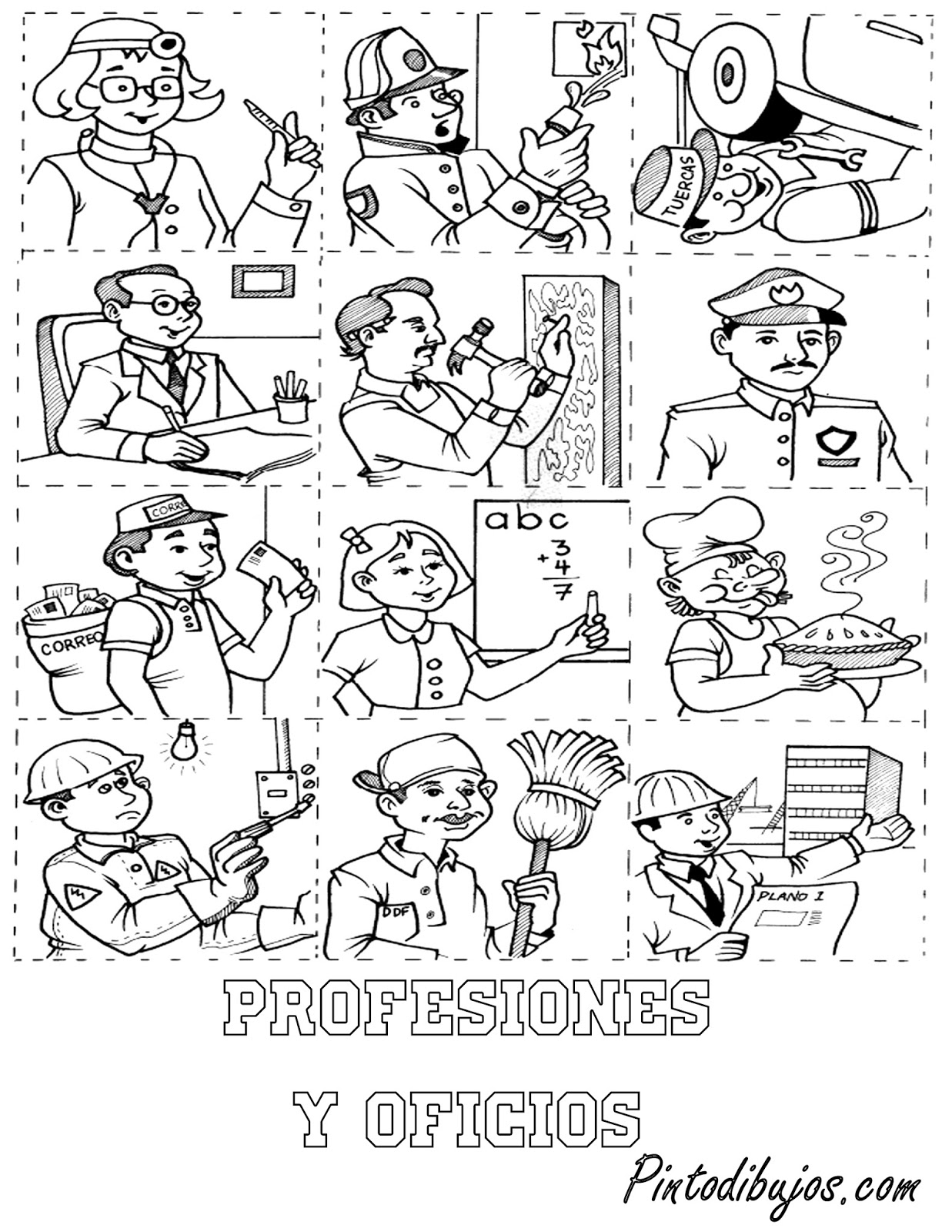Dibujos De Oficios Y Profesiones Para Imprimir - Dibujos Cute Para Imprimir