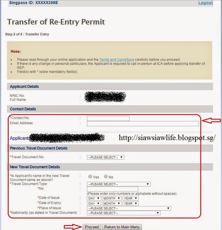 Step : transfer Re-Entry Permit (e-REP) Singapore after renew passport ...